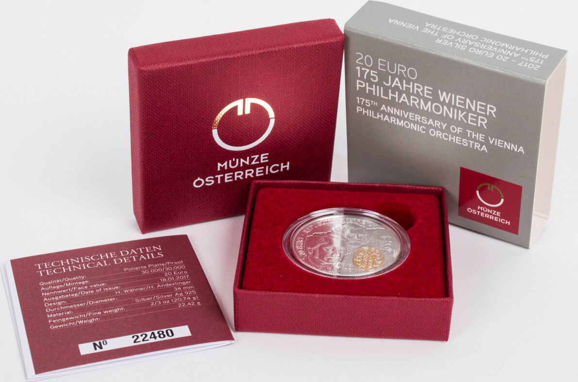 Österreich, 2. Republik 20 Euro 2017 175 Jahre Wiener Philharmoniker ...