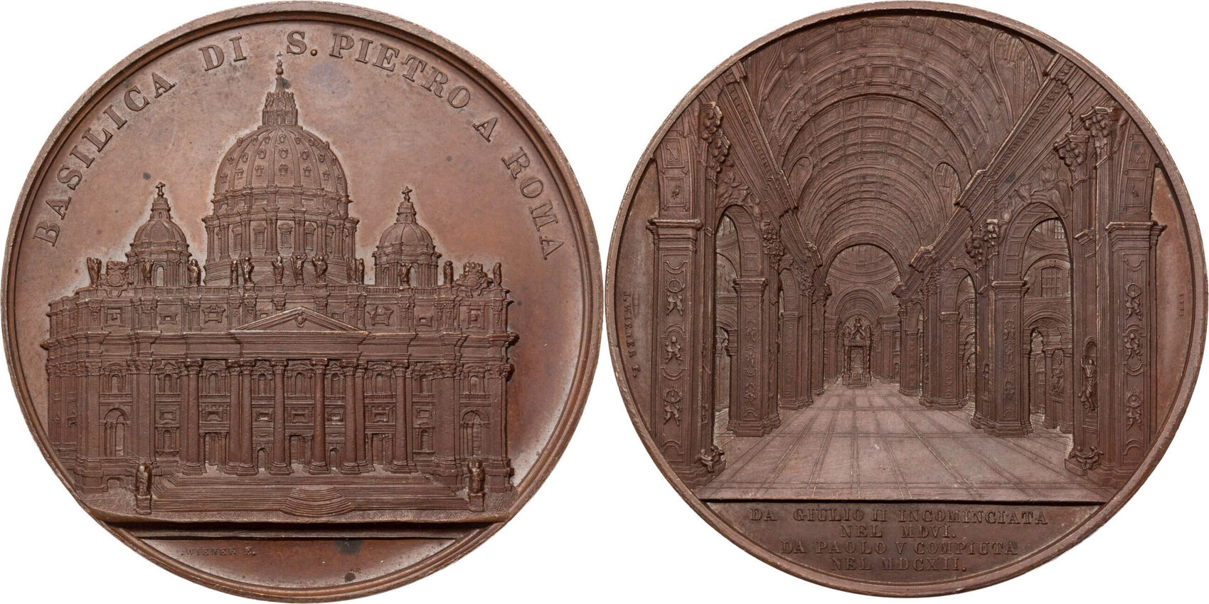 Belgien, Brüssel Medaille 1857 Petersdom von Jacques Wiener vz | MA-Shops