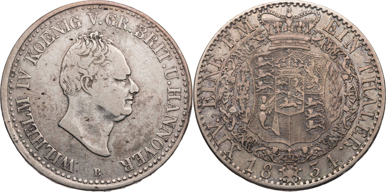 Hannover, Königreich 1 Taler 1834 B Wilhelm IV. (1830-1837) f.ss | MA-Shops
