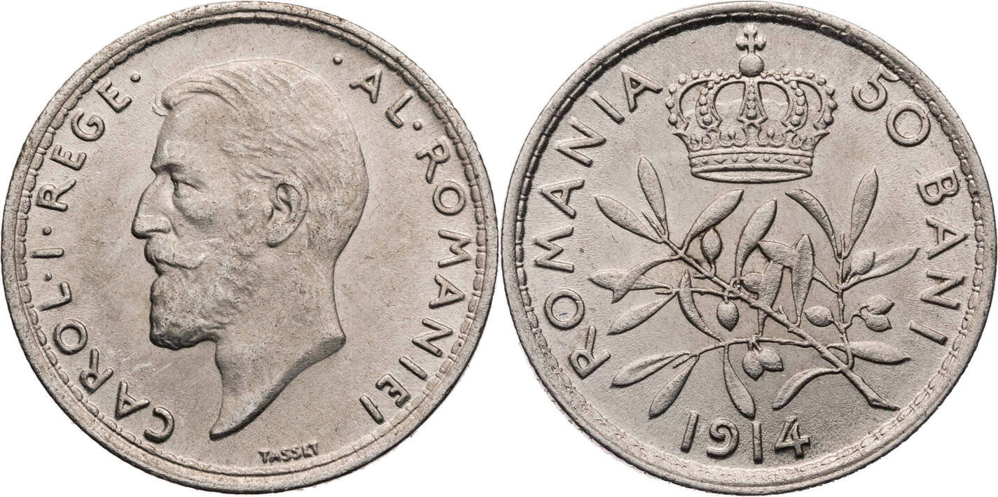 Rumänien 50 Bani 1914 Carol I. (1881-1914) - Kursmünze (1910-1914) vz | MA-Shops