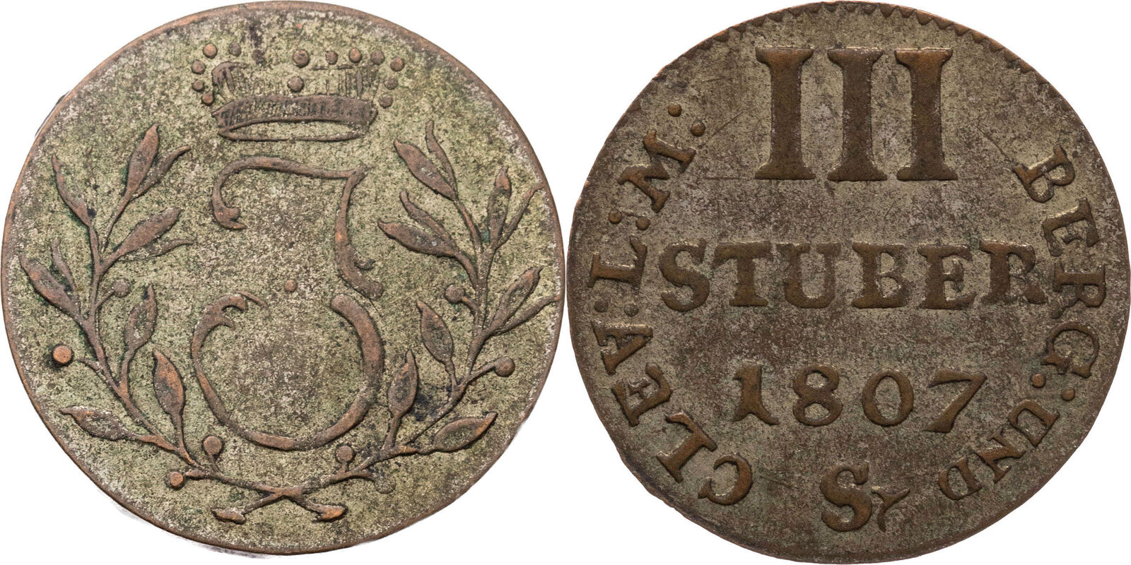Berg 3 Stüber 1807 Sr Joachim Murat (1806-1808) ss | MA-Shops