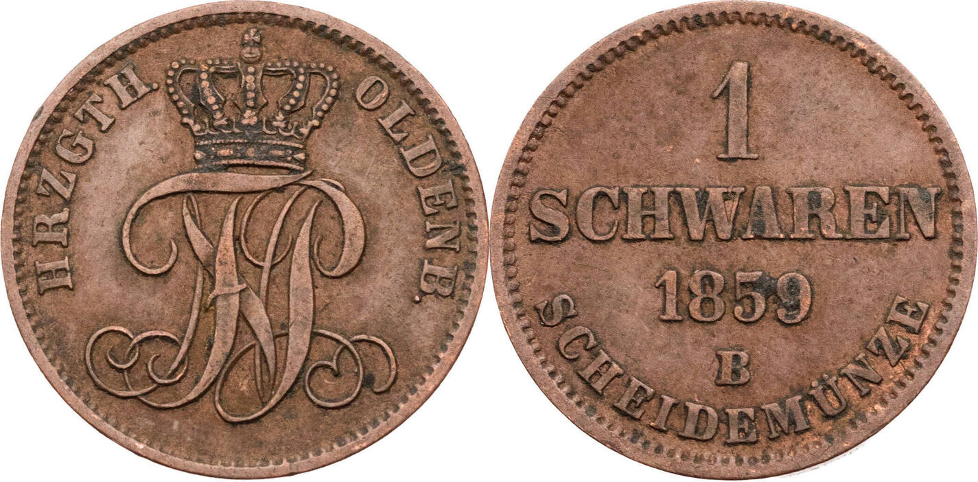 Oldenburg 1 Schwaren 1859 B Nicolaus Friedrich Peter (1853-1900) ss ...