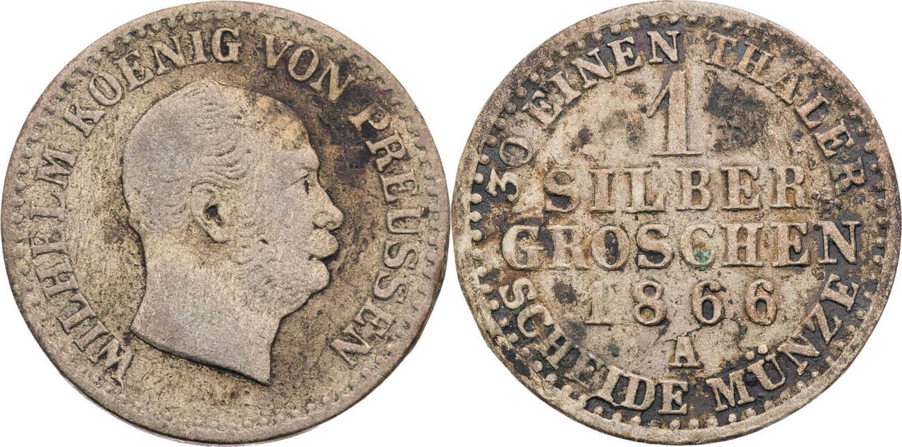 Preussen, Königreich 1 Silbergroschen 1866 A Wilhelm I. (1861-1888 ...