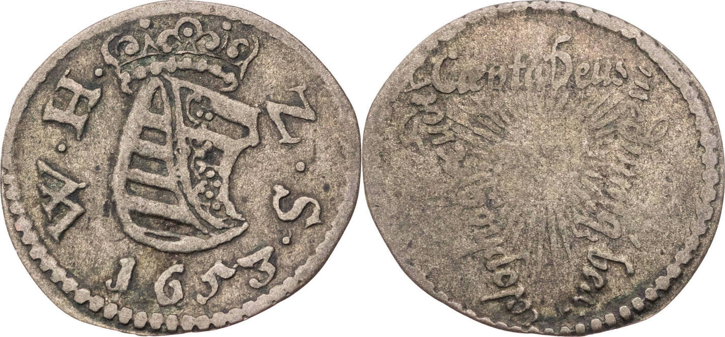 Sachsen-Neu-Weimar Dreier 1753 Wilhelm (1640 - 1663) - auf den Neubau ...