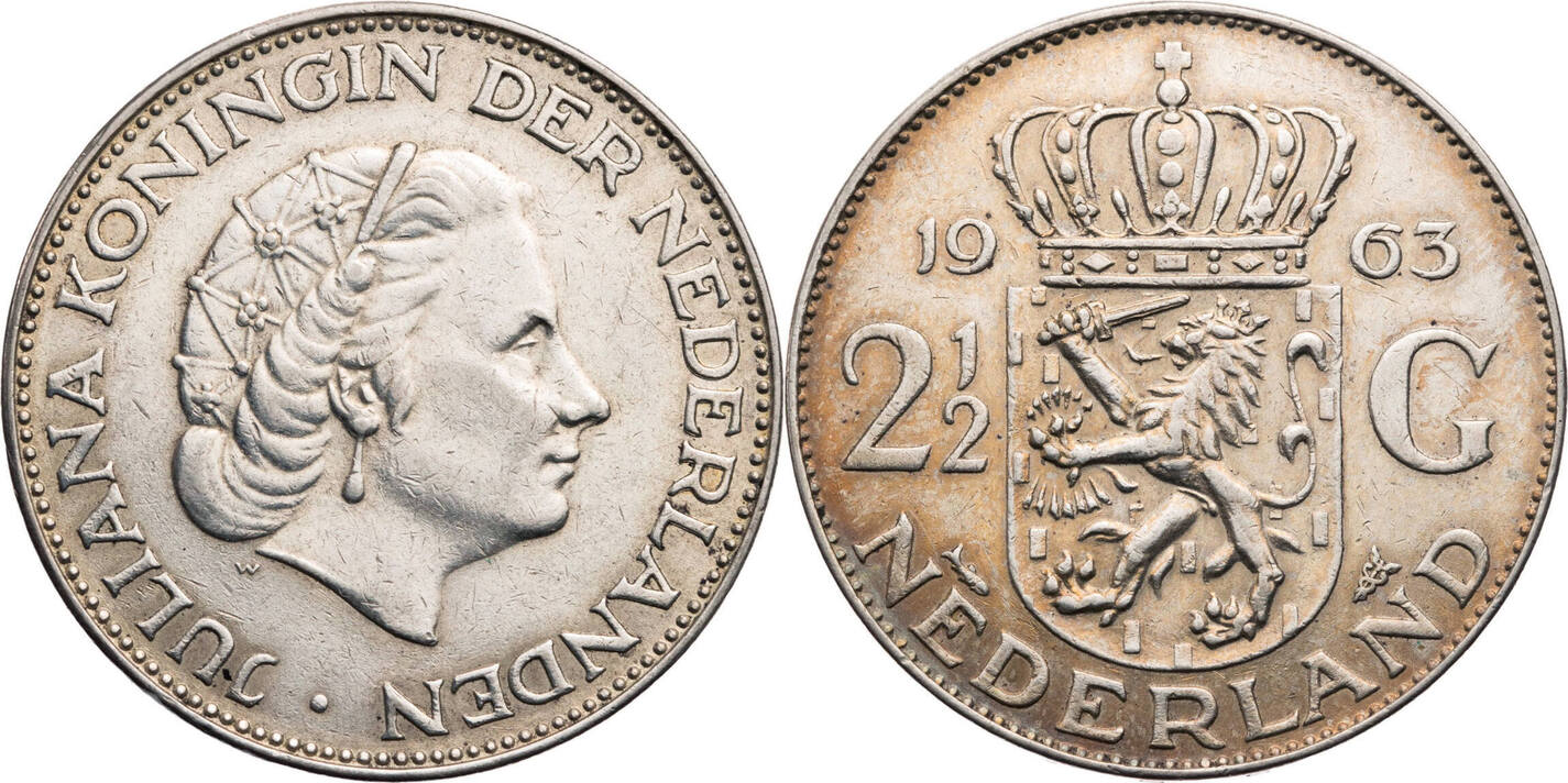 Niederlande 2½ Gulden 1961 Juliana - Kursmünze (1959-1966) ss | MA-Shops