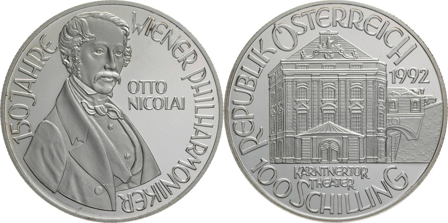 Österreich 100 Schilling 1992 150 Jahre Wiener Philharmonie / Otto ...