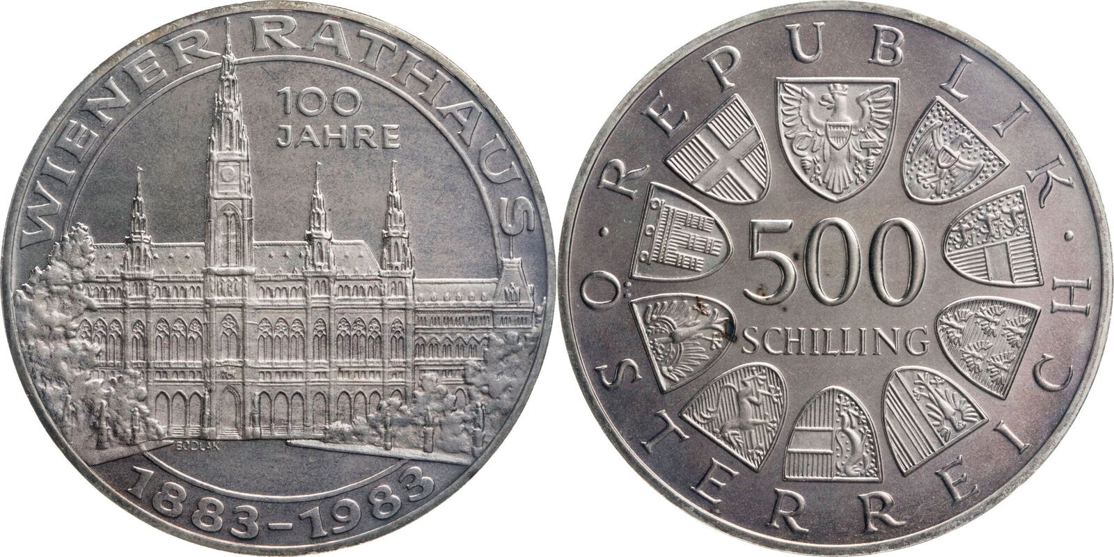 Österreich 500 Schilling 1983 100 Jahre Wiener Rathaus PP- | MA-Shops