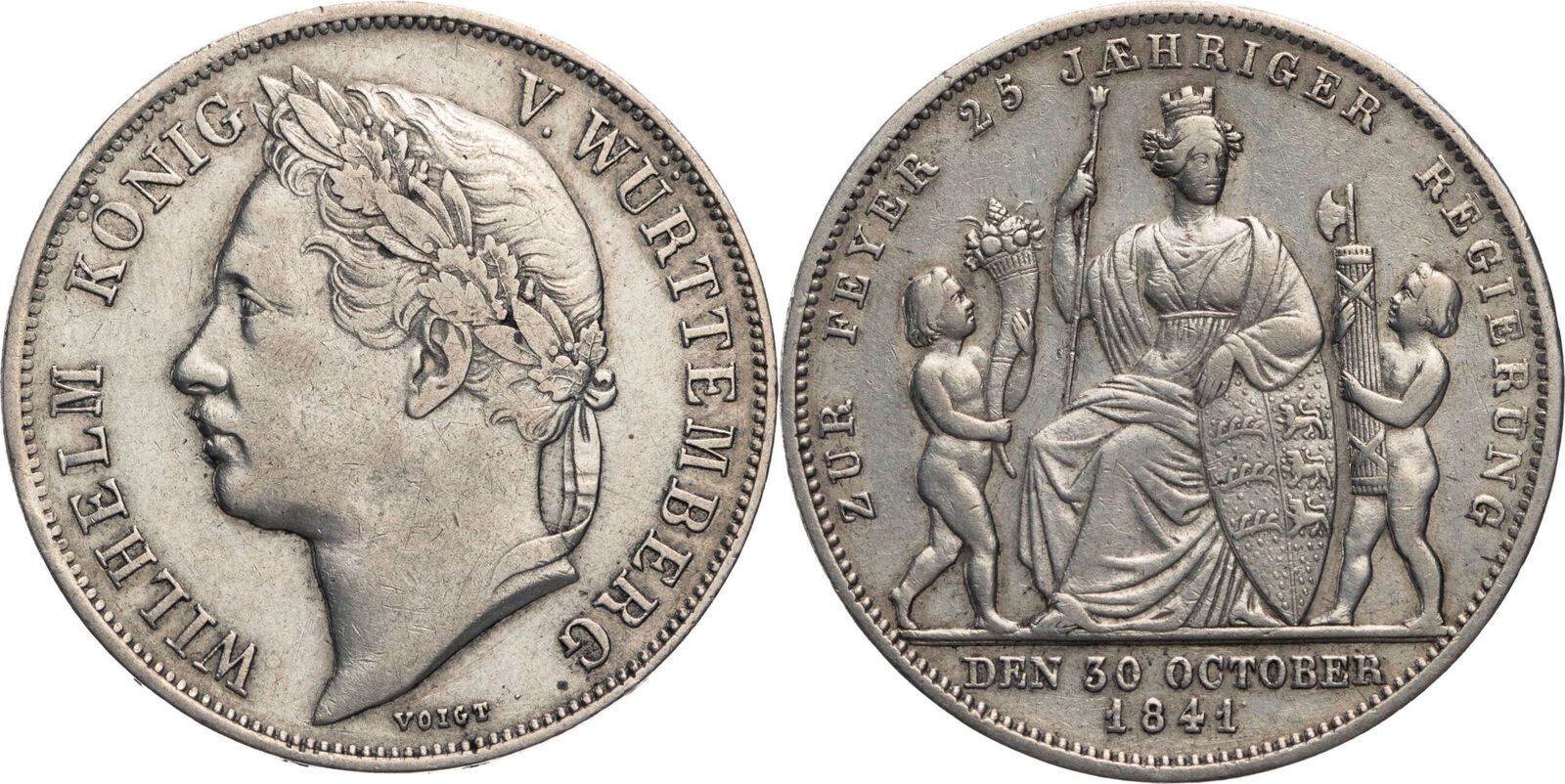 Württemberg, Königreich Gulden 1841 Wilhelm I. 1816-1864 - Auf die 25 ...
