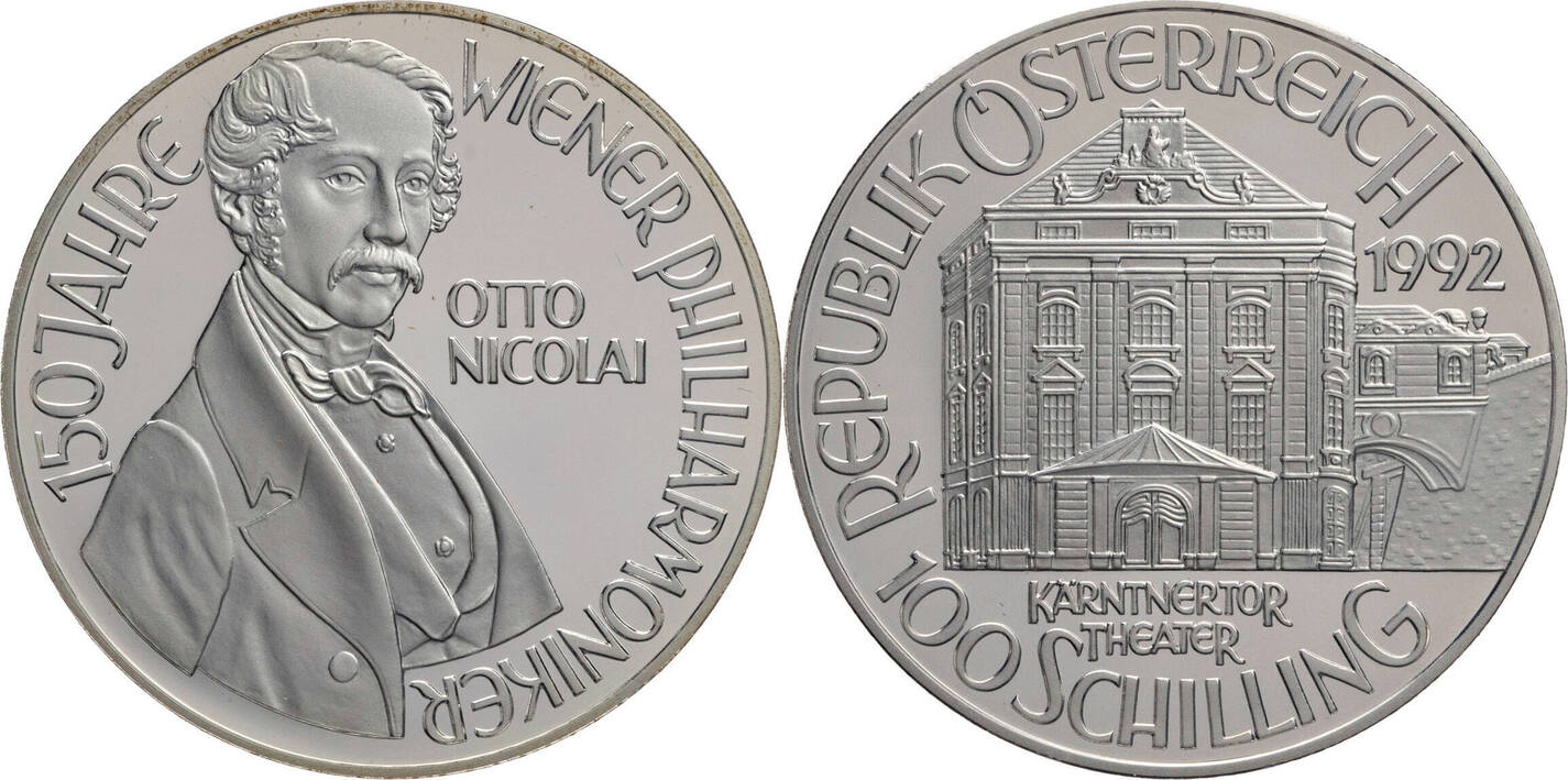 Österreich 100 Schilling 1992 150 Jahre Wiener Philharmonie / Otto ...