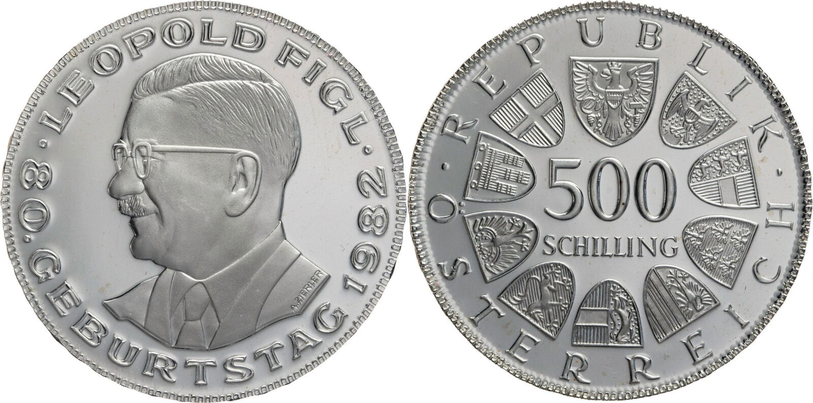 Österreich 500 Schilling 1982 Auf den 80. Geburtstag von Leopold Figl ...