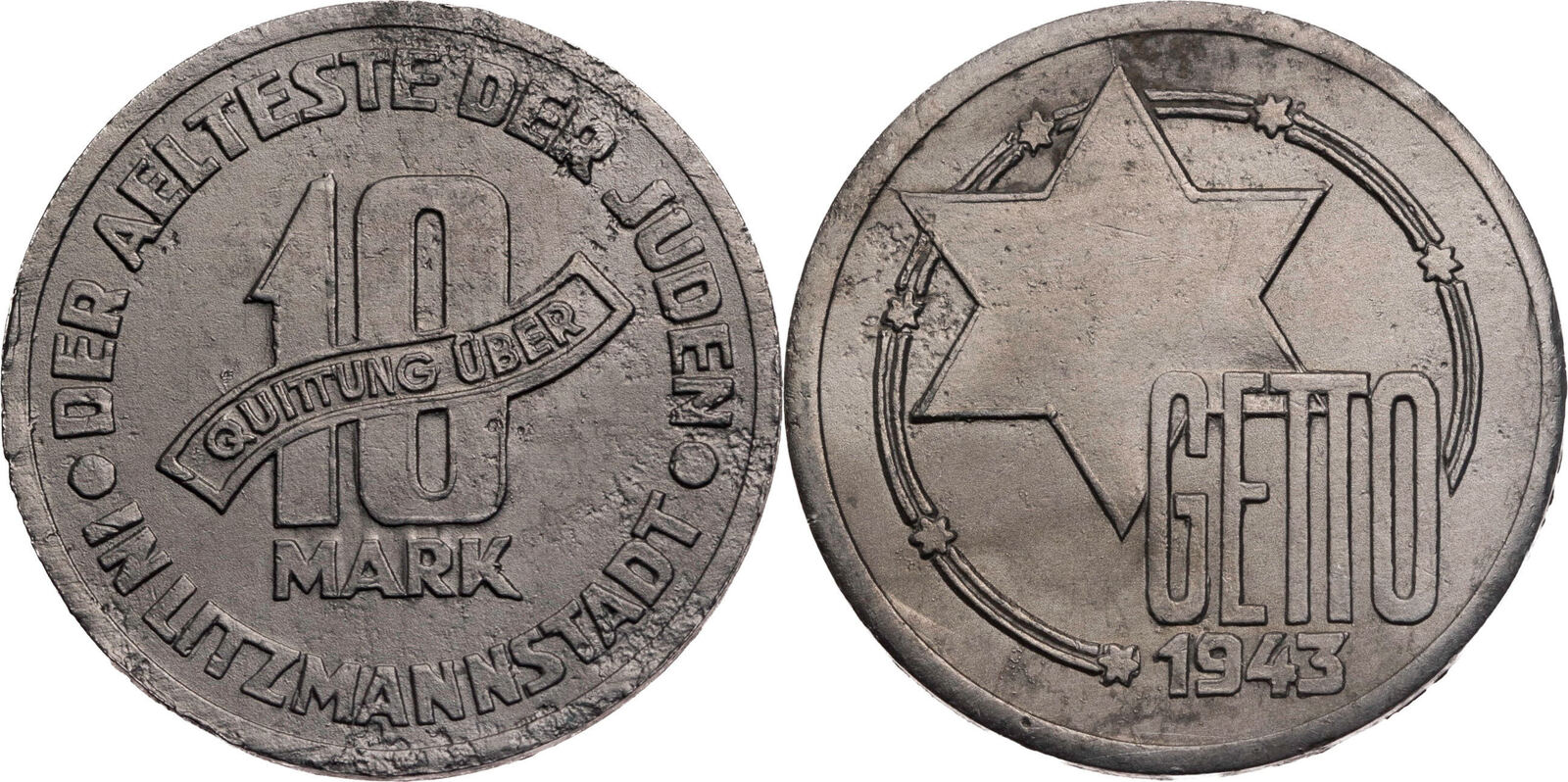 Litzmannstadt 10 Mark 1943 Getto-Quittung ss | MA-Shops