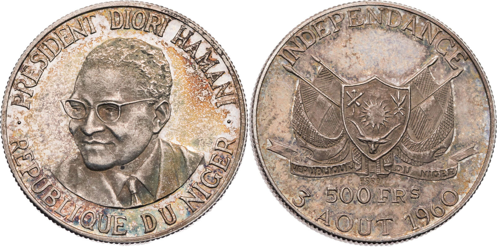 Niger 500 Francs CFA 1960 Diori Hamani - Auf die Unabhängigkeit PP ...