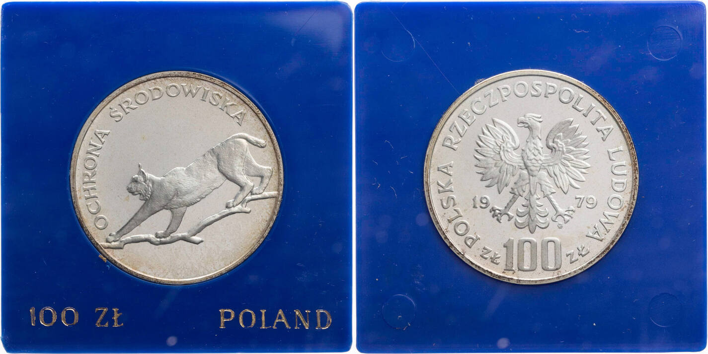 Polen, Volksrepublik 100 Zloty 1979 MW Umweltschutz - Luchs PP- | MA-Shops