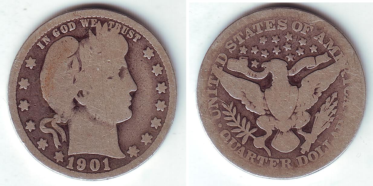USA 1/4 Dollar 1901 Quarter - Barber s | MA-Shops