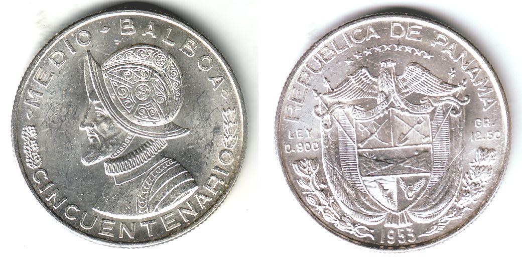 Panama 1/2 Balboa 1953 Medio Balboa f.st | MA-Shops
