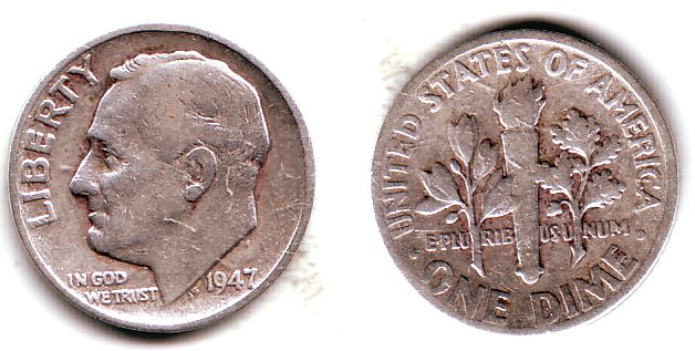 USA 1947 Liberty - 1 Dime - Roosevelt ss | MA-Shops