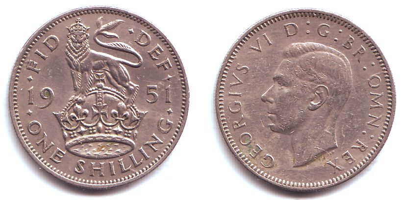 Großbritannien 1 Shilling 1951 George VI. (1936 - 1952) ss-vz | MA-Shops