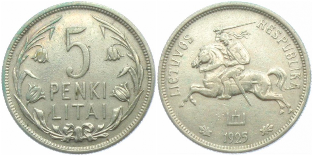 Litauen 1925 5 Litai vz | MA-Shops