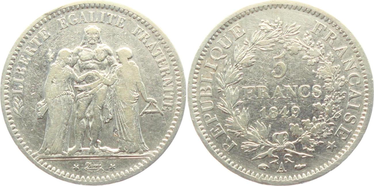 Frankreich 5 Francs 1849 A 2. Republik (1848 - 1852) f.ss | MA-Shops