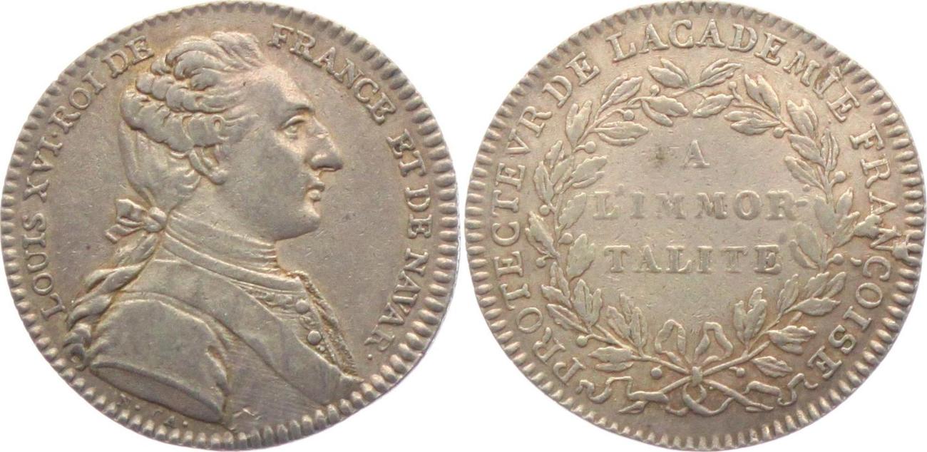 Frankreich Token - Jeton 1774 - 1792 Academie Francaise - Ludwig XVI ...