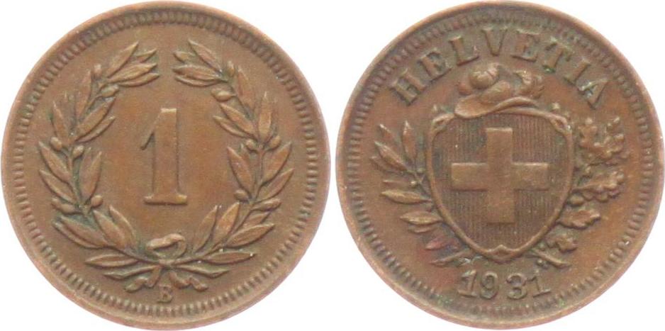 Schweiz 1931 B 1 Rappen vz | MA-Shops