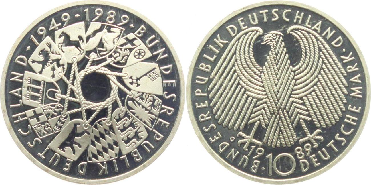 10 DM 1989 G 40 Jahre Bundesrepublik Deutschland PP in Kapsel | MA-Shops