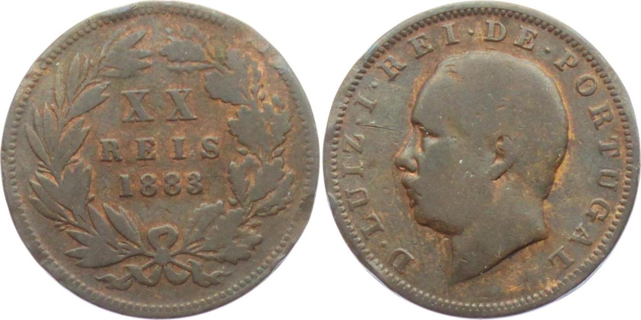Portugal 20 Reis 1883 Luiz I. (1861 - 1889) ss | MA-Shops