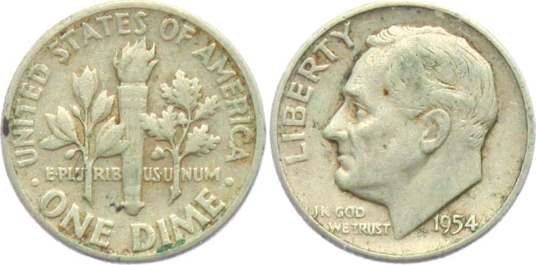 USA 1954 1 Dime - Roosevelt (1946 - jetzt) ss | MA-Shops