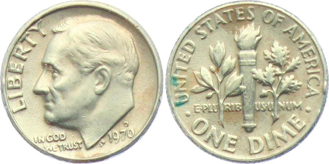 USA 1970 D 1 Dime - Roosevelt vz | MA-Shops