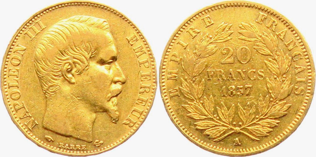 Frankreich 20 Francs 1857 A Napoleon III. (1852-1870) f.vz | MA-Shops