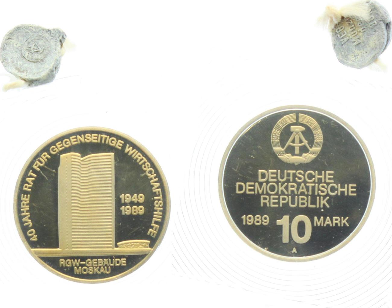 DDR 10 Mark 1989 RGW - OVP Original-Verplombt PP original verplombt ...