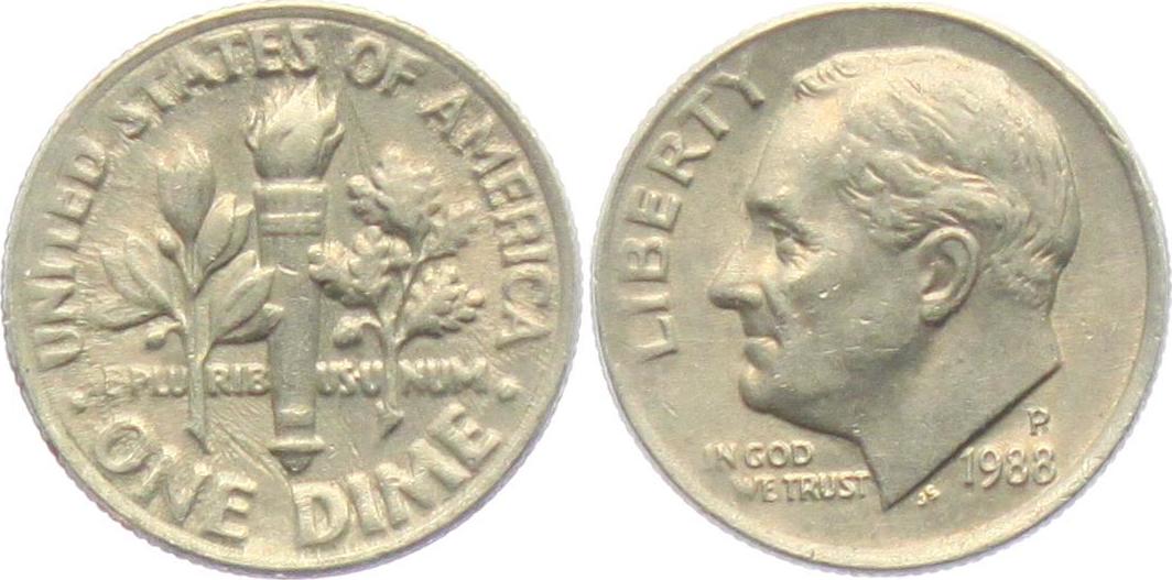 USA 1988 P 1 Dime - Roosevelt vz | MA-Shops