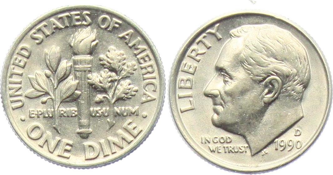 USA 1990 D 1 Dime - Roosevelt vz | MA-Shops