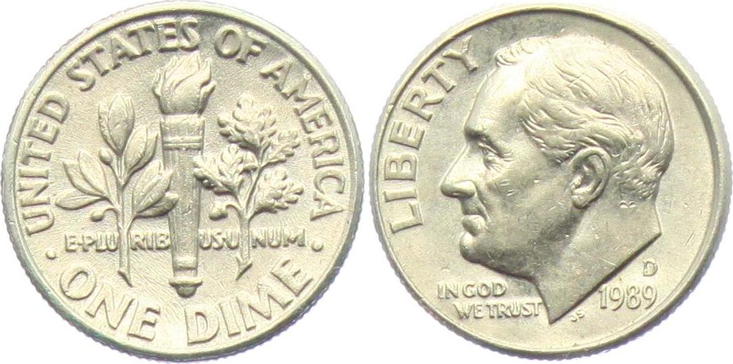 USA 1989 D 1 Dime - Roosevelt vz | MA-Shops