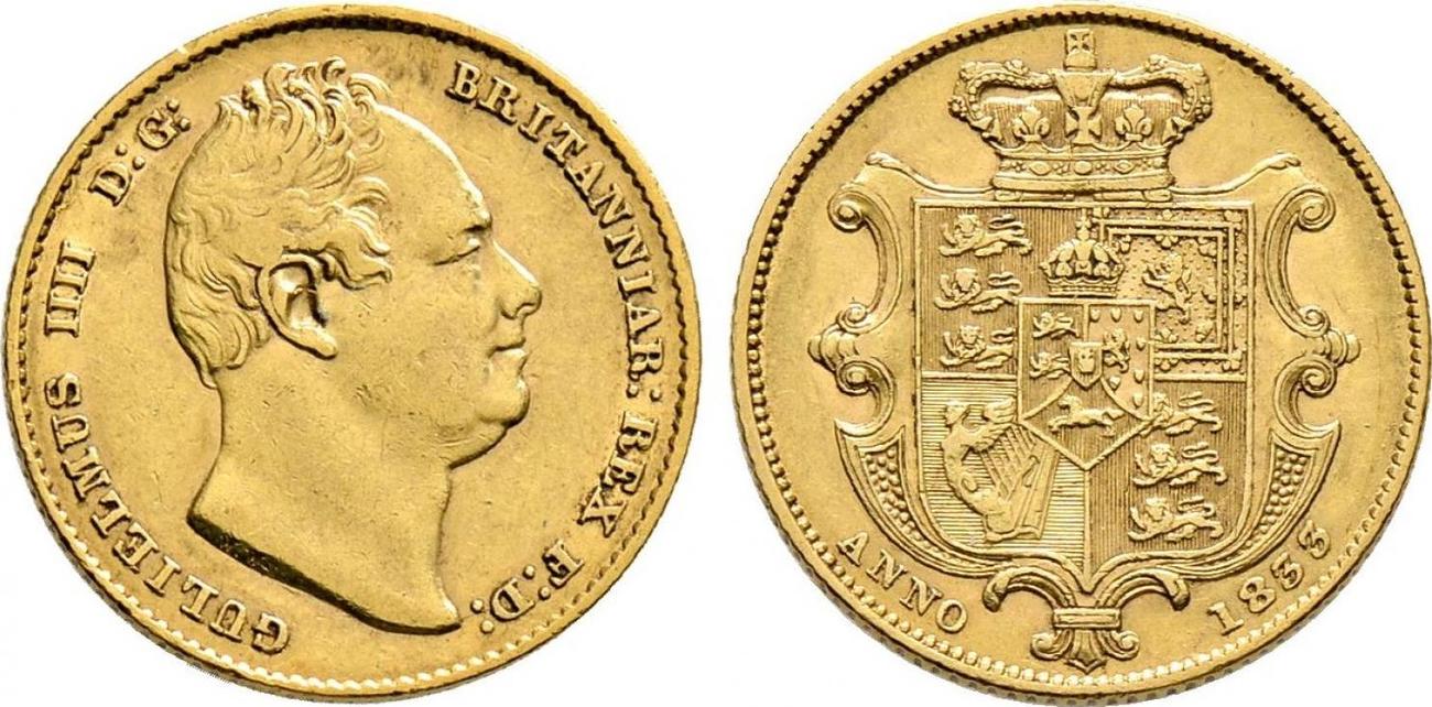 Grossbritannien 1 Sovereign 1833 William IV. (1830-1837) f.vz | MA-Shops