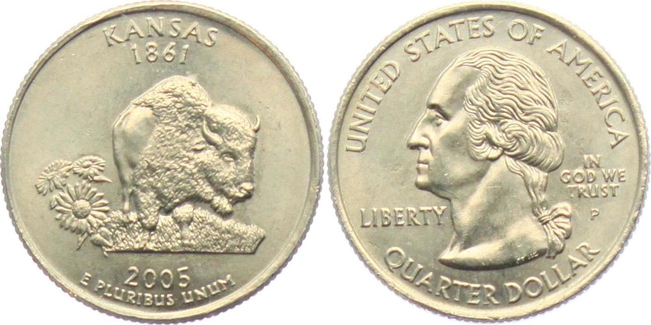USA 1/4 Dollar 2005 P Büffel - Kansas unc. | MA-Shops