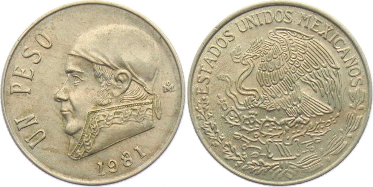 Mexico 1981 1 Peso Unc MA Shops