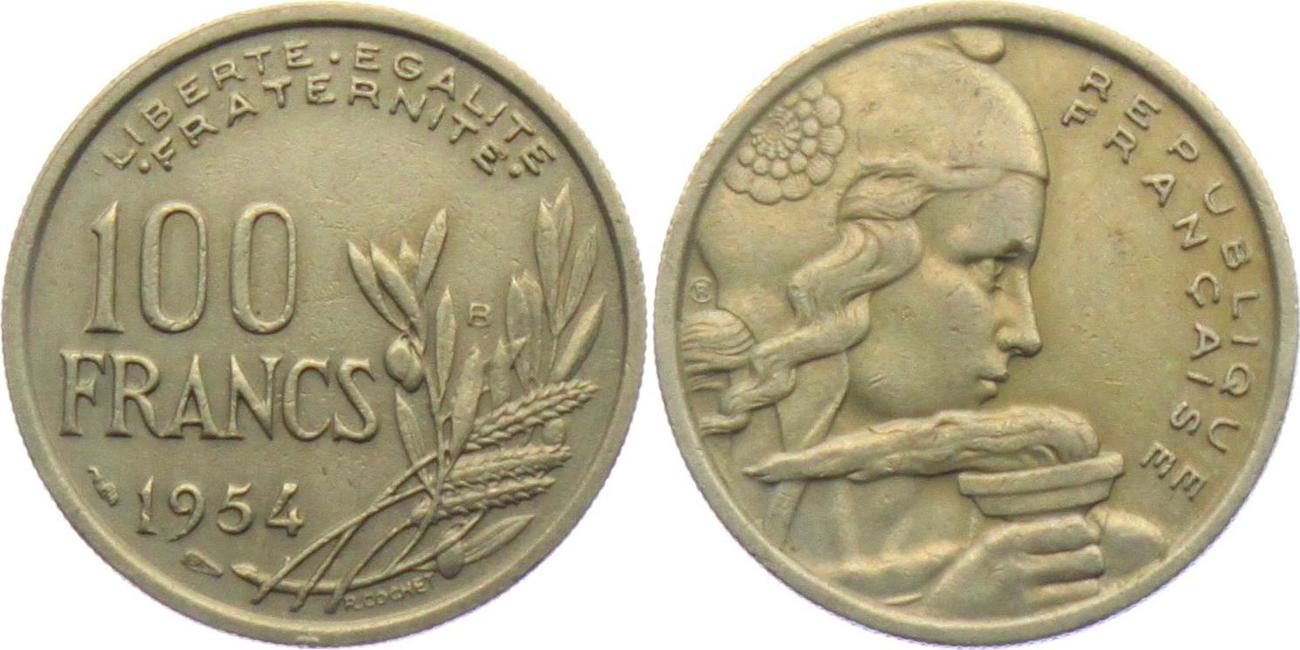 Frankreich 100 Francs 1954 Frau mit Fackel ss-vz | MA-Shops