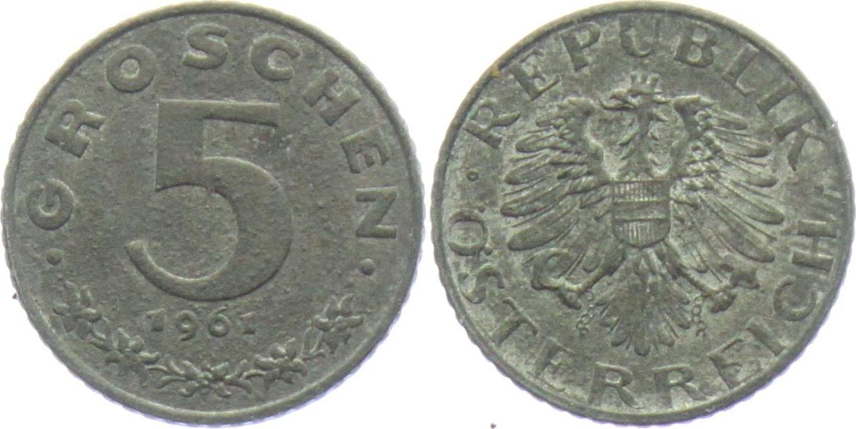 5 Groschen 1961 2. Republik Österreich (ab 1945) ss+ | MA-Shops