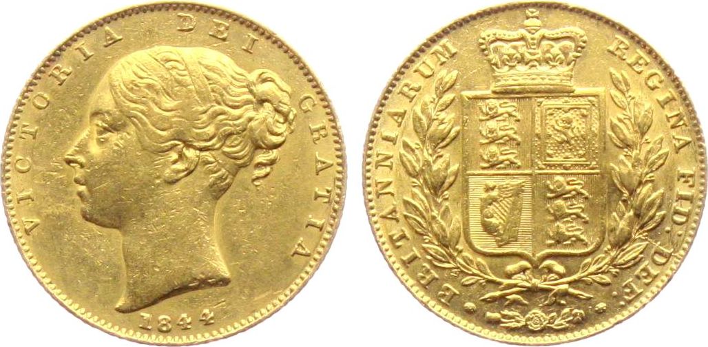Grossbritannien Sovereign 1844 Queen Victoria - Jugendportrait (1837 ...