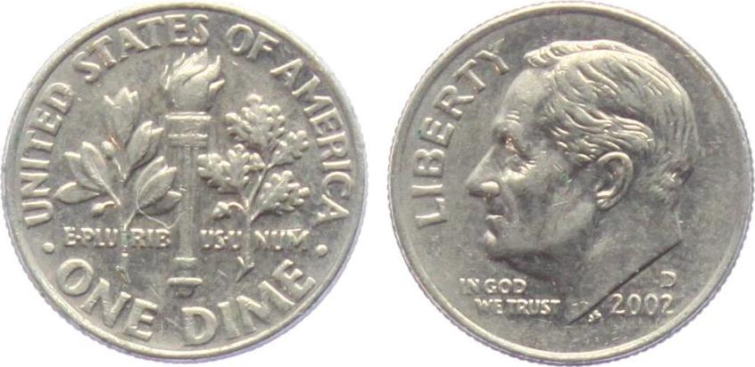 USA 2002 D 1 Dime - Roosevelt vz | MA-Shops