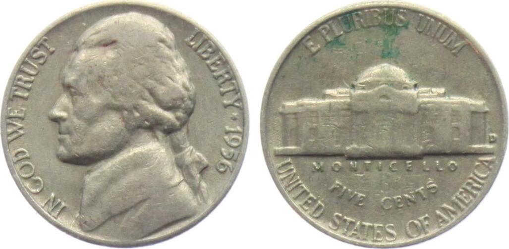 USA 1956 D Washington - 5 Cents s-ss | MA-Shops