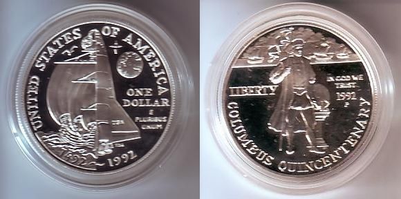 USA 1 Dollar + 1/2 Dollar 1992 Columbus Quincentenary - Kolumbus ...
