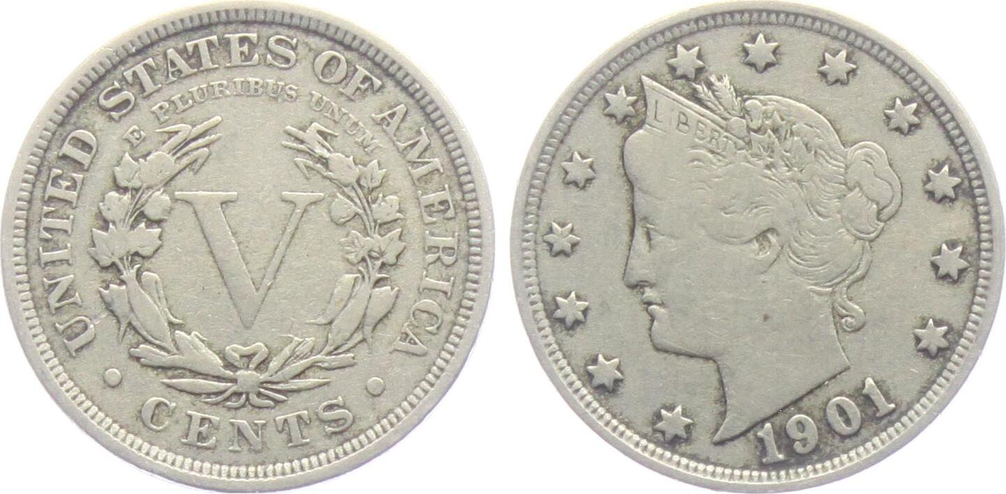 USA 1901 5 Cents - Liberty ss+ | MA-Shops