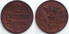 1926 2 Pfennig - Danzig f.st | MA-Shops