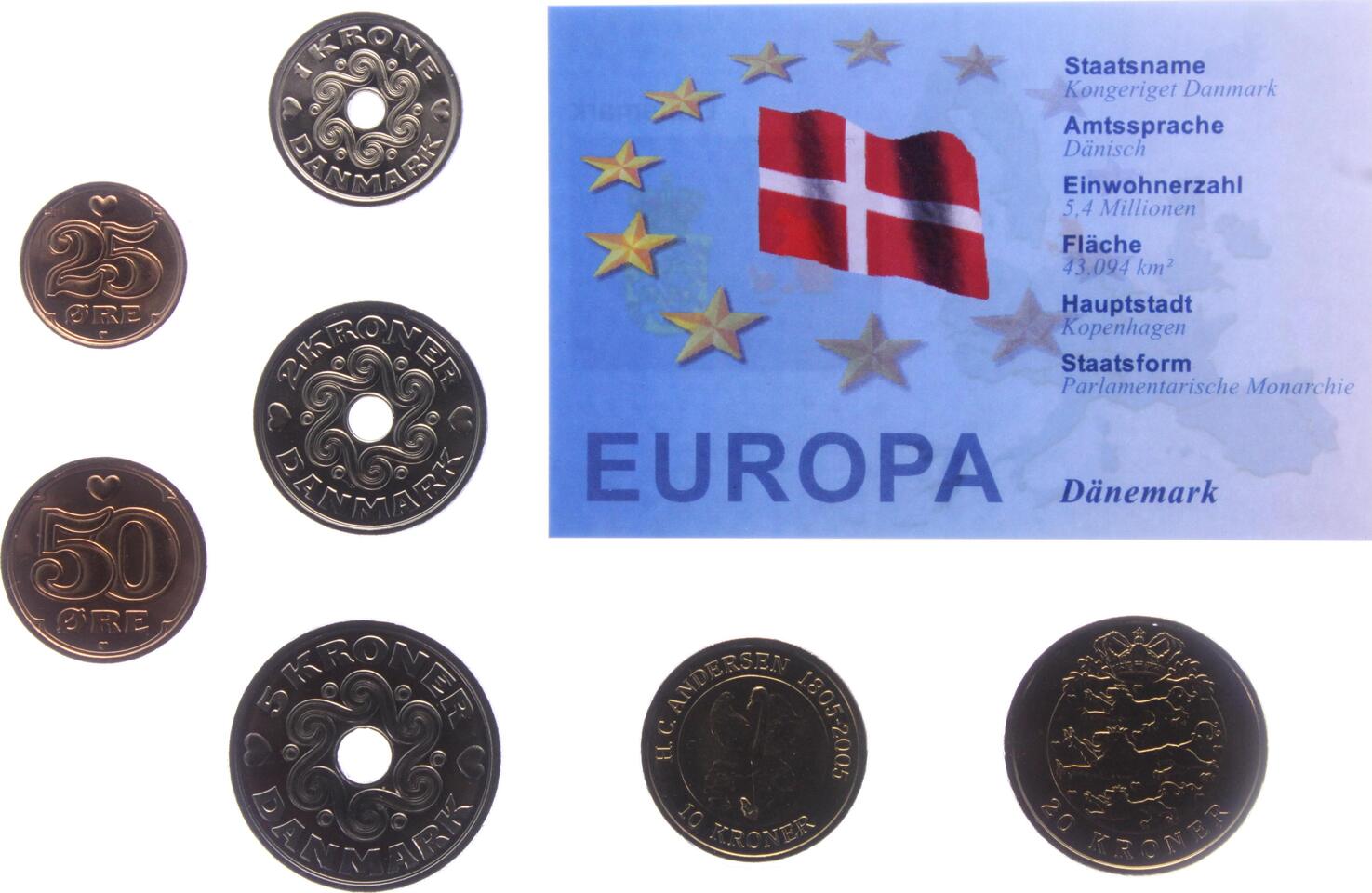 KMS 38 75 Kroner Kronen 2004 2005 KMS D nemark EUROPA 25 re
