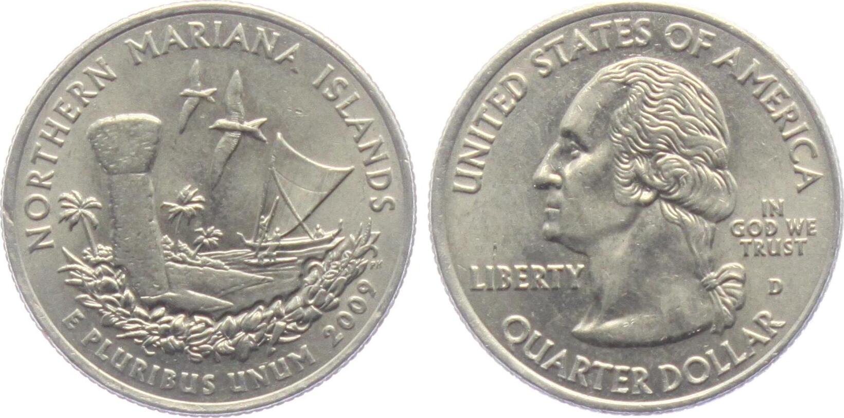 USA 1/4 Dollar - Quarter 2009 D Northern Mariana Islands unc. | MA-Shops