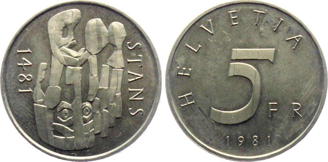 Schweiz 1981 5 Franken Stans unc. | MA-Shops