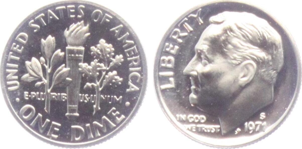 USA 1971 S 1 Dime - Roosevelt PP | MA-Shops