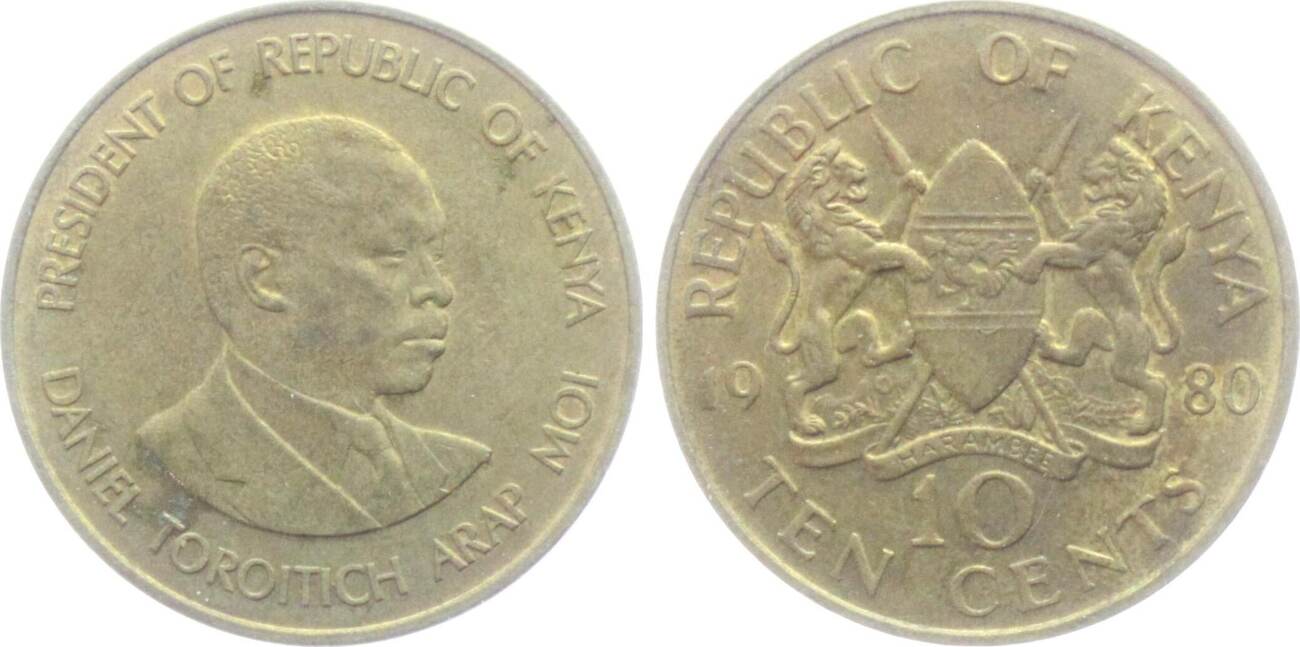 Kenia 10 Cents 1980 Daniel Toroitich Arap Moi unc | MA-Shops